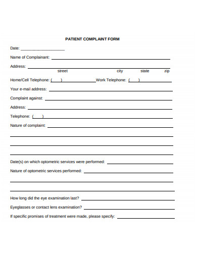 21+ Patient Complaint Form Templates in PDF | DOC