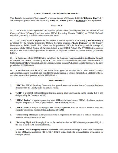 6+ Patient Transfer Agreement Templates - PDF, DOC