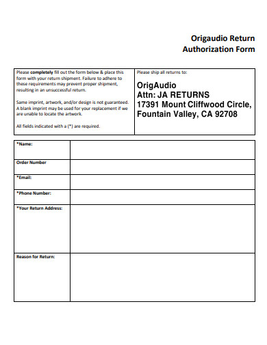 23+ Return Authorization Form Templates in Google Docs | Word | Pages | PDF