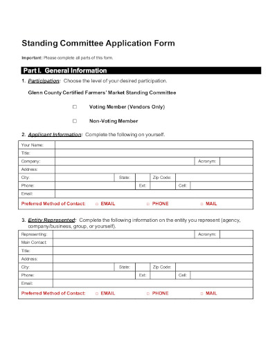 FREE 10+ Committee Application Form Templates in PDF | MS Word