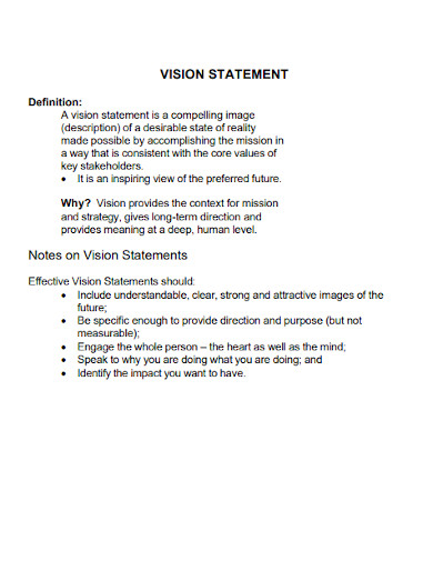 12+ Vision Statement Templates in PDF | DOC