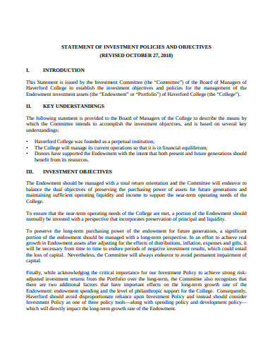 11+ Investment Policy Statement Templates in DOC | PDF