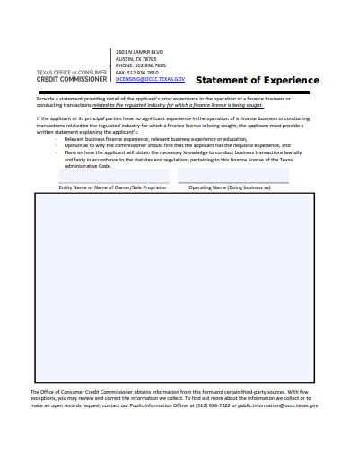 20+ Statement of Experience Templates in PDF | DOC