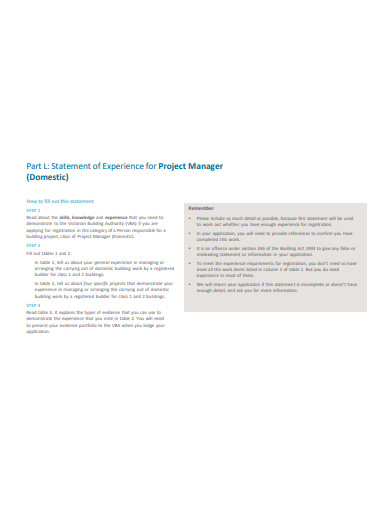 20+ Statement of Experience Templates in PDF | DOC