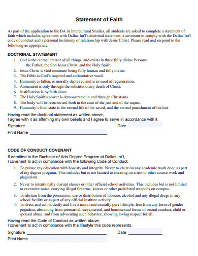 22+Statement of Faith Templates in PDF | DOC