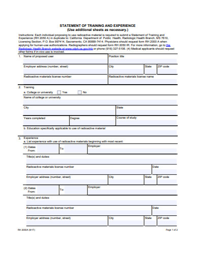 20+ Statement of Experience Templates in PDF | DOC