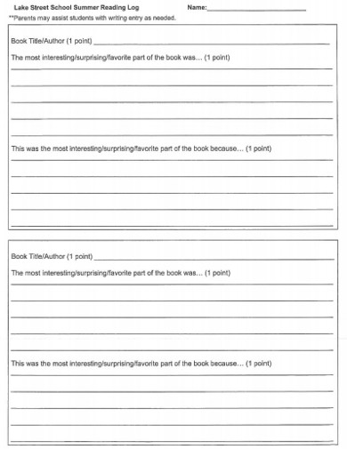FREE 13+ Summer Reading Log Templates in PDF | MS Word
