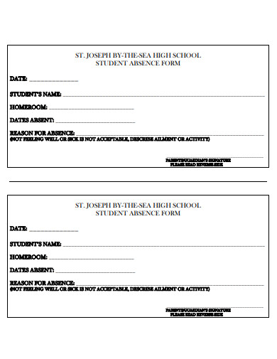 13+ School Absence Note Templates in PDF | Google Docs | Word | Pages