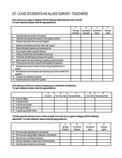 8 Student Behavior Survey Templates In PDF