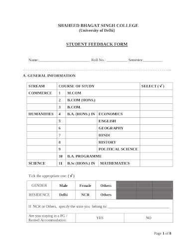 22+ Student Feedback Form Templates in PDF | DOC