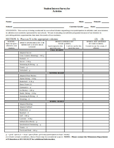 16+ Student Interest Survey Templates in PDF | DOC