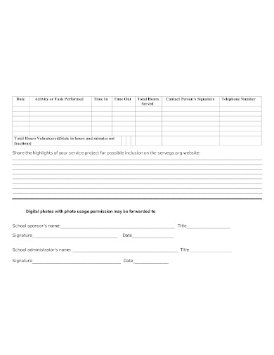 6+ Student Volunteer Service Log Templates in PDF
