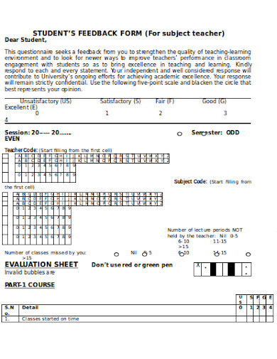 11+ Teacher Feedback Form Templates in Doc | PDF