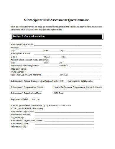 20+ Risk Assessment Questionnaire Templates in Google Docs | MS Word ...