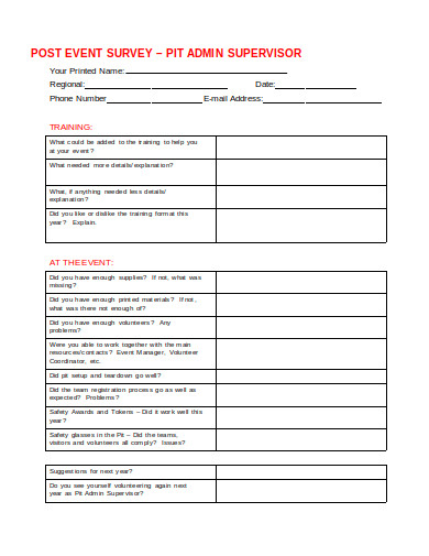10 Post Event Survey Templates In PDF DOC