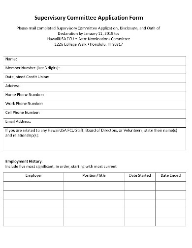 FREE 10+ Committee Application Form Templates in PDF | MS Word