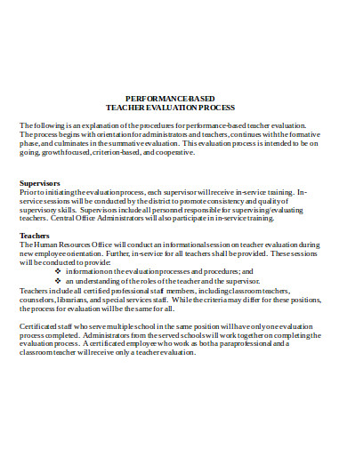 10+ Teacher Performance Evaluation Templates in Doc | PDF
