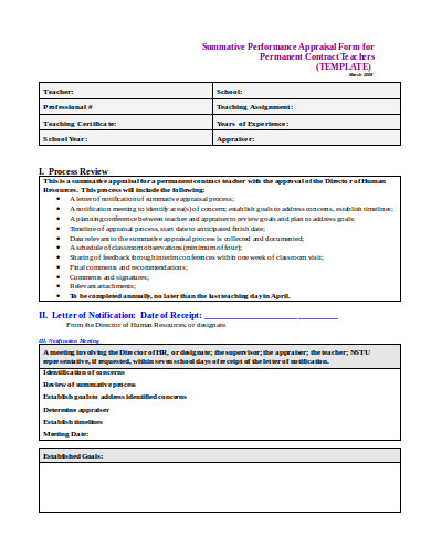 7+ Teacher Appraisal Form Templates in PDF | DOC