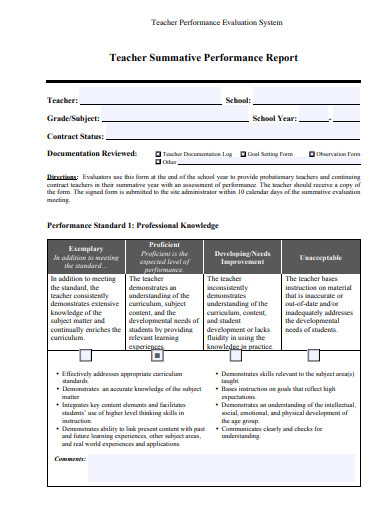 10+ Teacher Performance Evaluation Templates in Doc | PDF