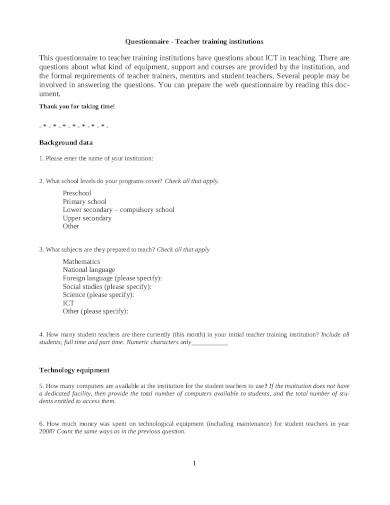 17+ Training Questionnaire Templates in PDF | DOC