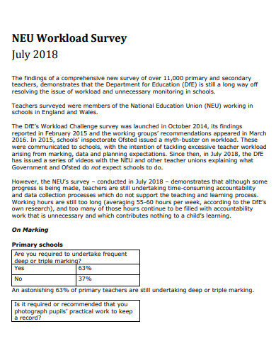FREE 10+ Teacher Workload Survey Templates in PDF | MS Word