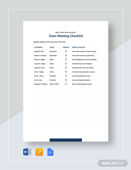 Meeting Checklist Template - 17+ Free Word, PDF Documents Download