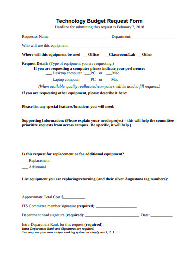 20+ Budget Request Form Templates in PDF | DOC