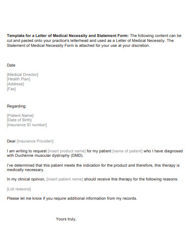 FREE 21+ Medical Necessity Letter Templates in PDF | MS Word