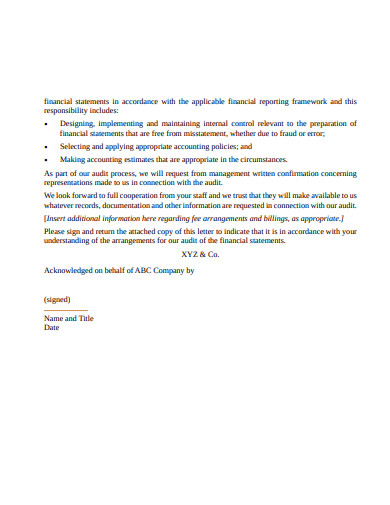 10+ Audit Engagement Letter Templates in PDF | MS Word