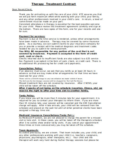 FREE 22+ Treatment Contract Templates in PDF | MS Word
