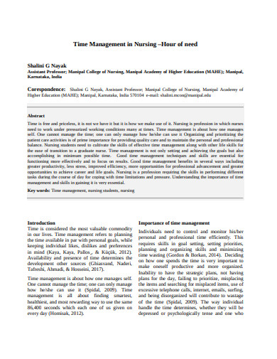 4+ Nursing Time Management Templates in PDF