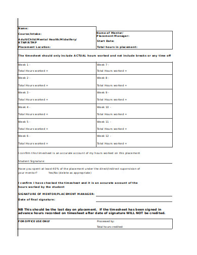 9+ Nursing Timesheet Templates in PDF | DOC | XLS