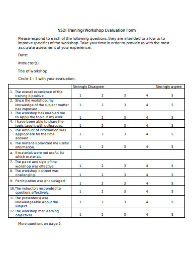 11+ Workshop Evaluation Form Templates - PDF | DOC