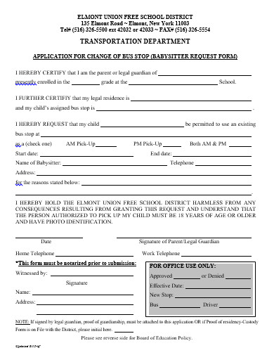 10+ Babysitter Form Templates in PDF | DOC