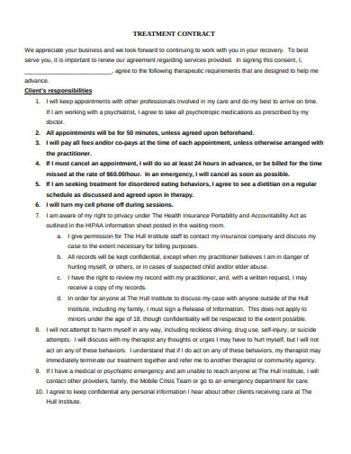 FREE 22+ Treatment Contract Templates in PDF | MS Word