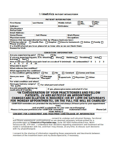 20+ Free Patient Intake Form Templates