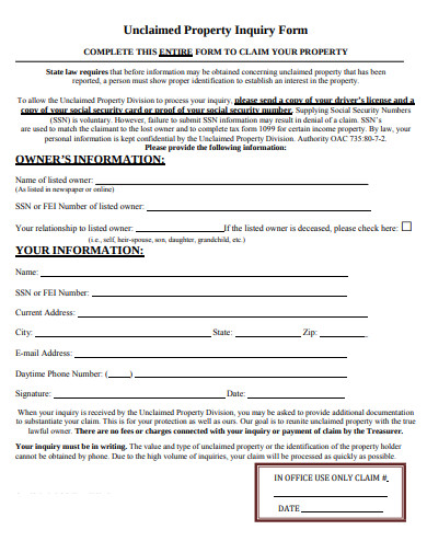 22+ Property Inquiry Form Templates in PDF | DOC