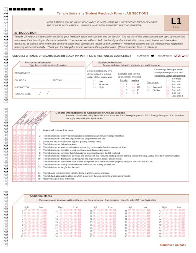 22+ Student Feedback Form Templates in PDF | DOC