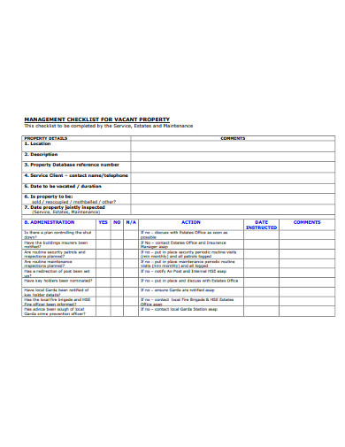 10+ Property Management Checklist Templates in PDF
