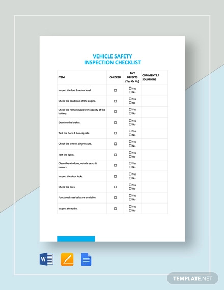 20+ Vehicle Checklist Templates in Word