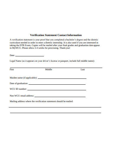 23+ Verification Statement Templates in PDF | DOC
