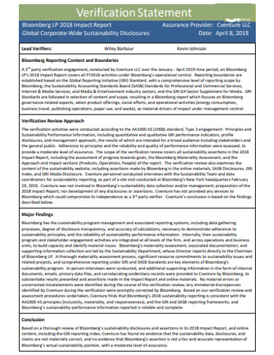 23+ Verification Statement Templates in PDF | DOC