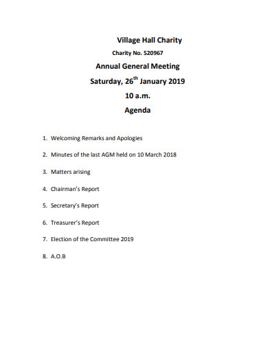10+ Charity Meeting Agenda Templates in PDF