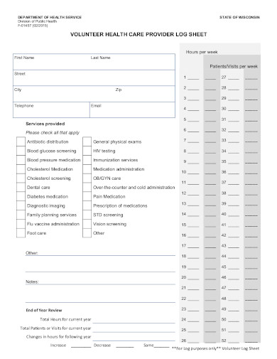 FREE 11+ Health Log Templates in PDF | MS Word