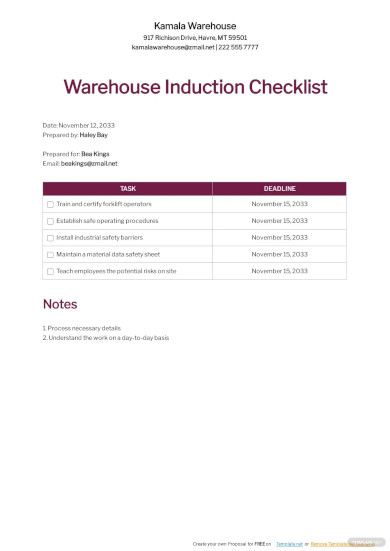 17+ Sample Induction Checklist Template - PDF, Word Format Download