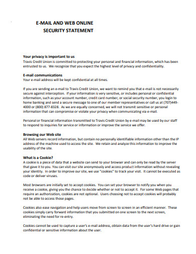 FREE 10+ Security Statement Templates in PDF | MS Word