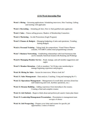 14+ Internship Plan Templates in DOC | PDF