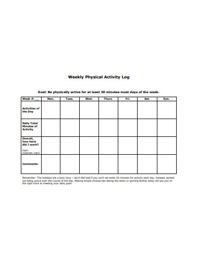 25+ Activity Log Templates in Word | Pages | PDF