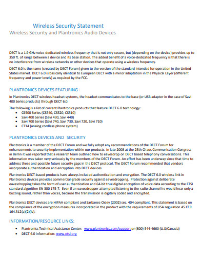 FREE 10+ Security Statement Templates in PDF | MS Word