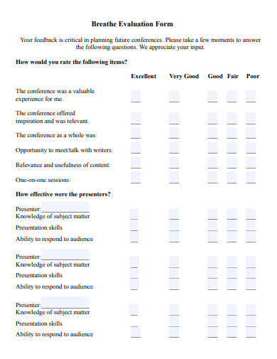 10+ Conference Evaluation Form Templates in PDF | DOC